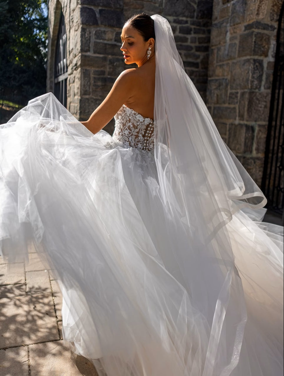 Beaded Illusion Lace A-Line Wedding Dress – Bridal and Formal